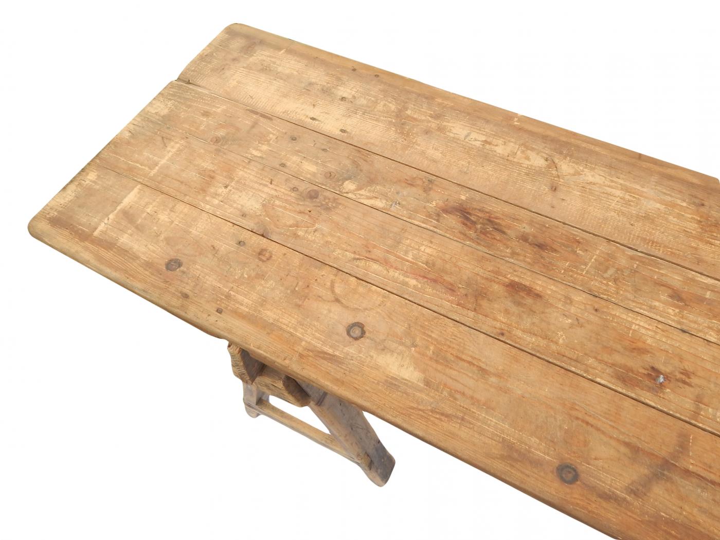 Long Antique Saw Horse Table