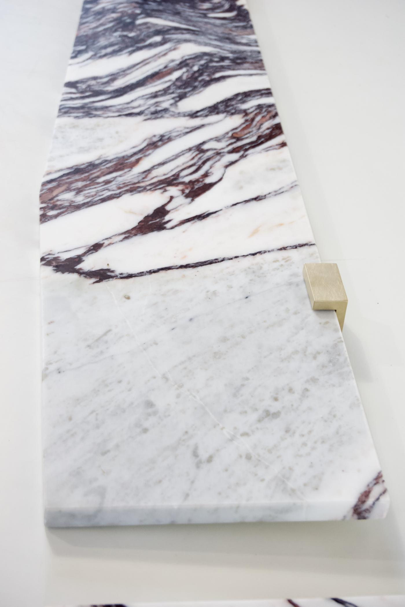 Lorenzo Ciompi - pair of Wall Mounted Marble, Brass Console "Angel ...