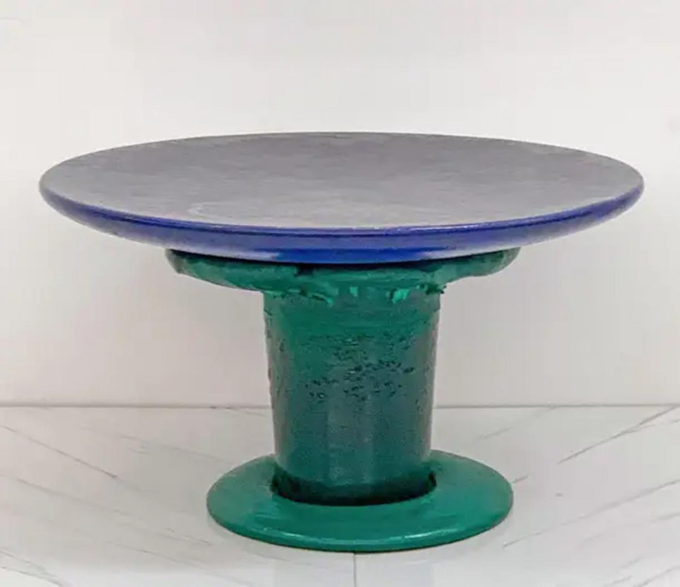 Louis Durot - Sunburst Mushroom Table in Green and Blue, Louis Durot ...