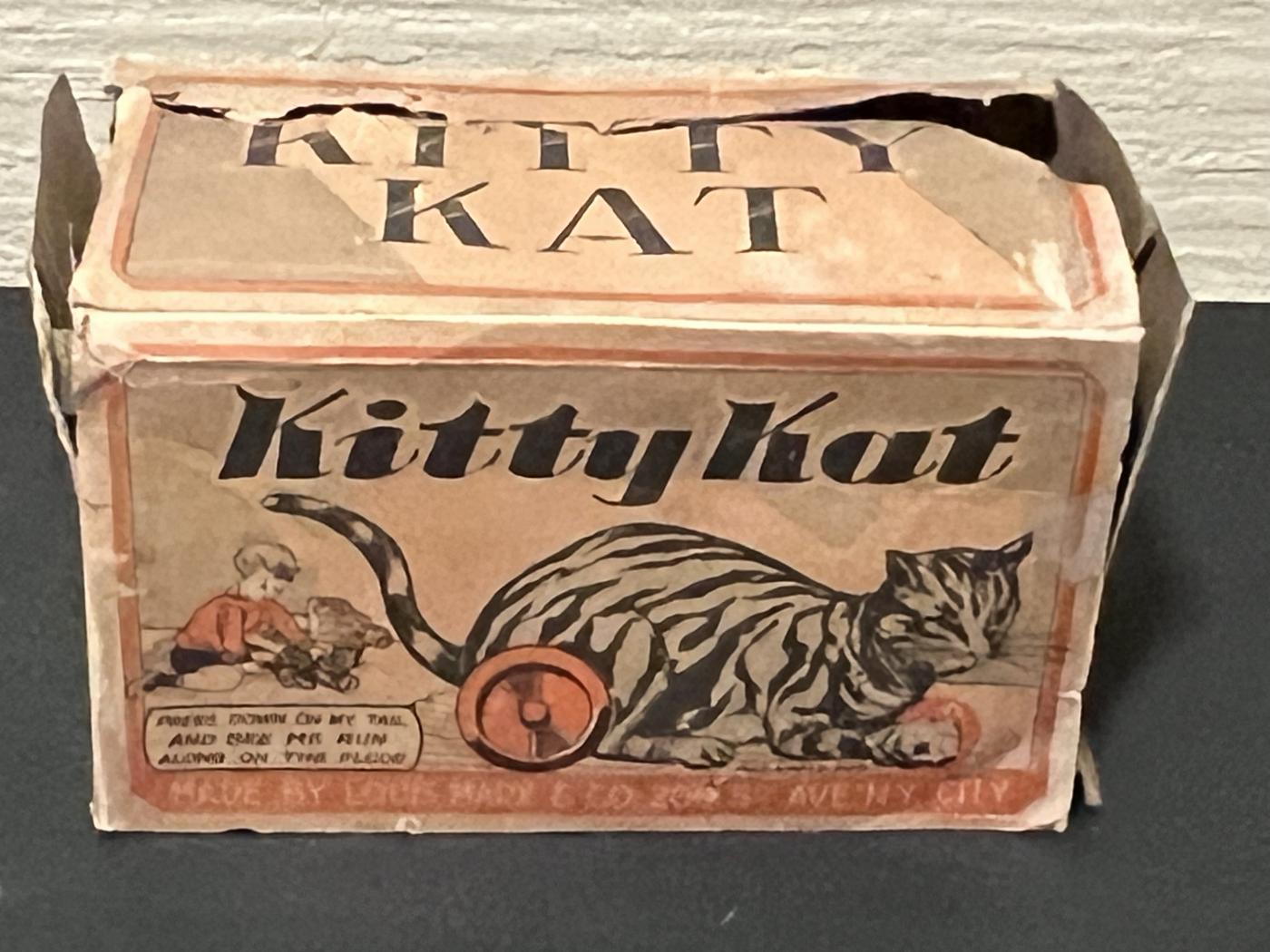 Louis Marx and Company - 1930's CAT WITH BALL LOUIS MARX TIN TOY 'KITTYKAT'