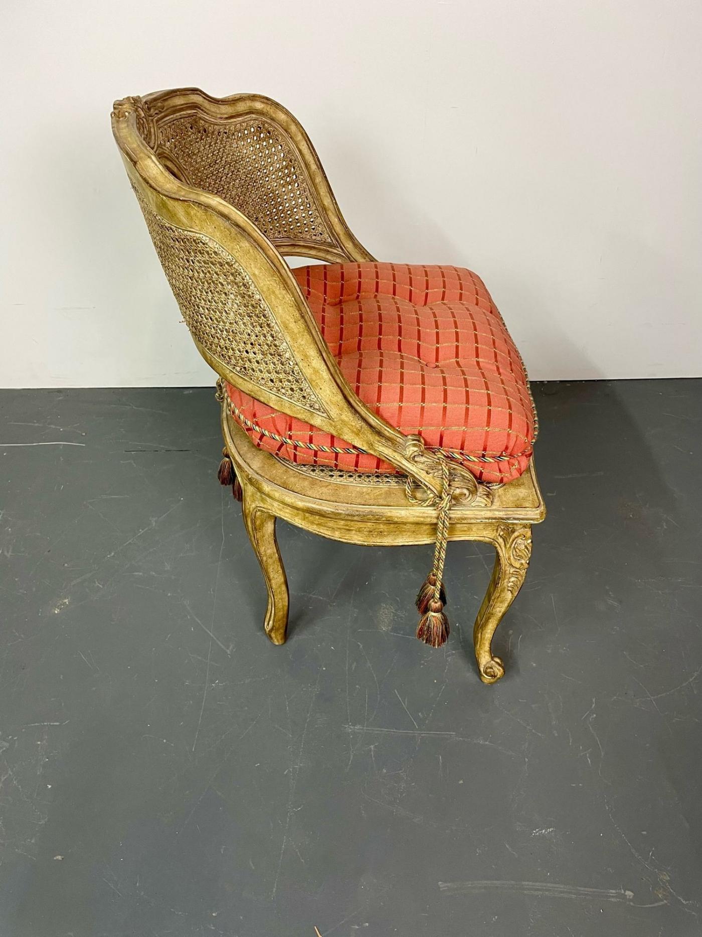 Louis XV Style Boudoir Chair, Vanity or Hall Chair, Tufted Pillow and ...