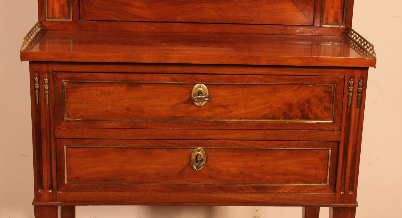 Louis XVI Secretary In Mahogany Called Bonheur Du Jour