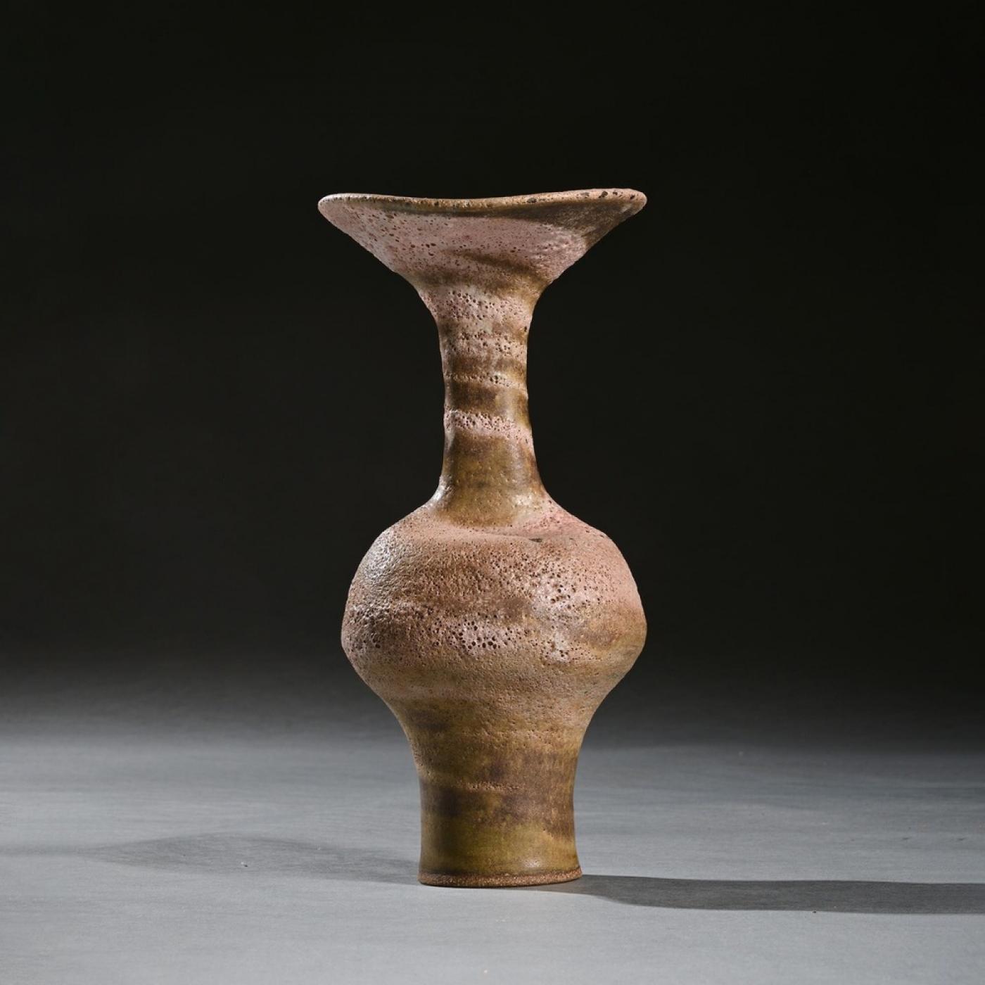Lucie Rie - LUCIE RIE VASE WITH FLARING LIP MIXED STONEWARE CIRCA 1985