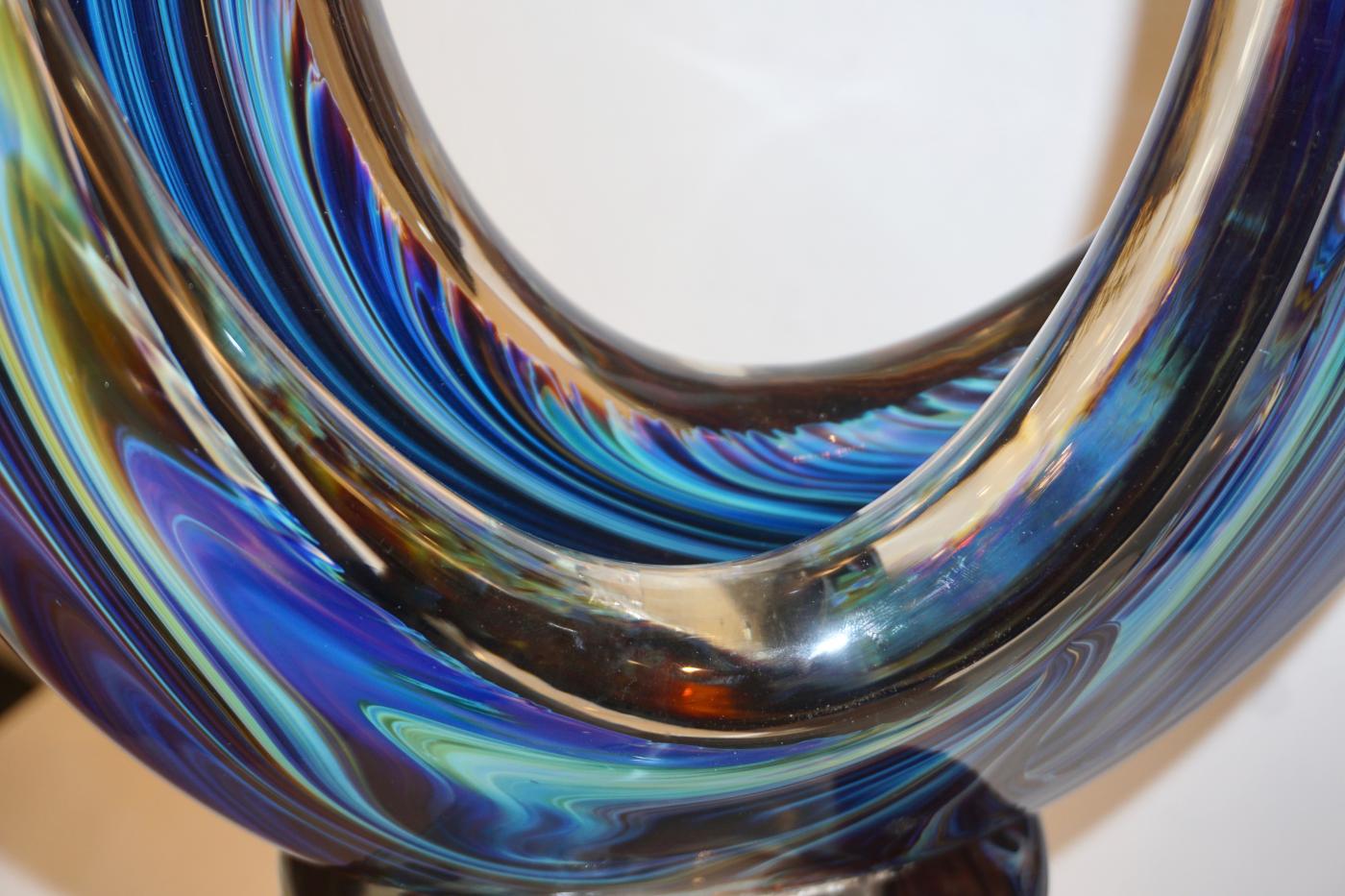 Luigi Moro - Contemporary Italian Crystal Blue Orange Brown Murano ...