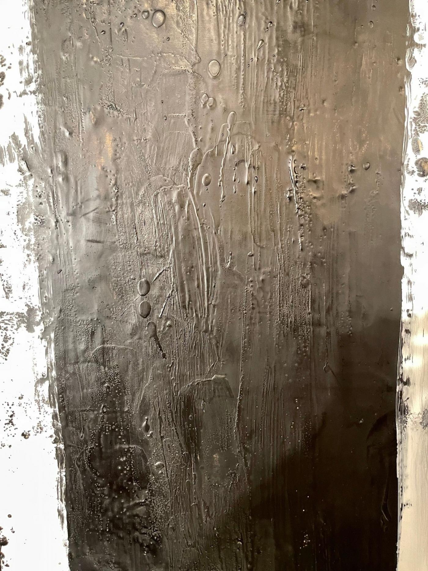 Lynn Basa Encaustic Black and White Stripe Panel "Three Ways of Looking ...