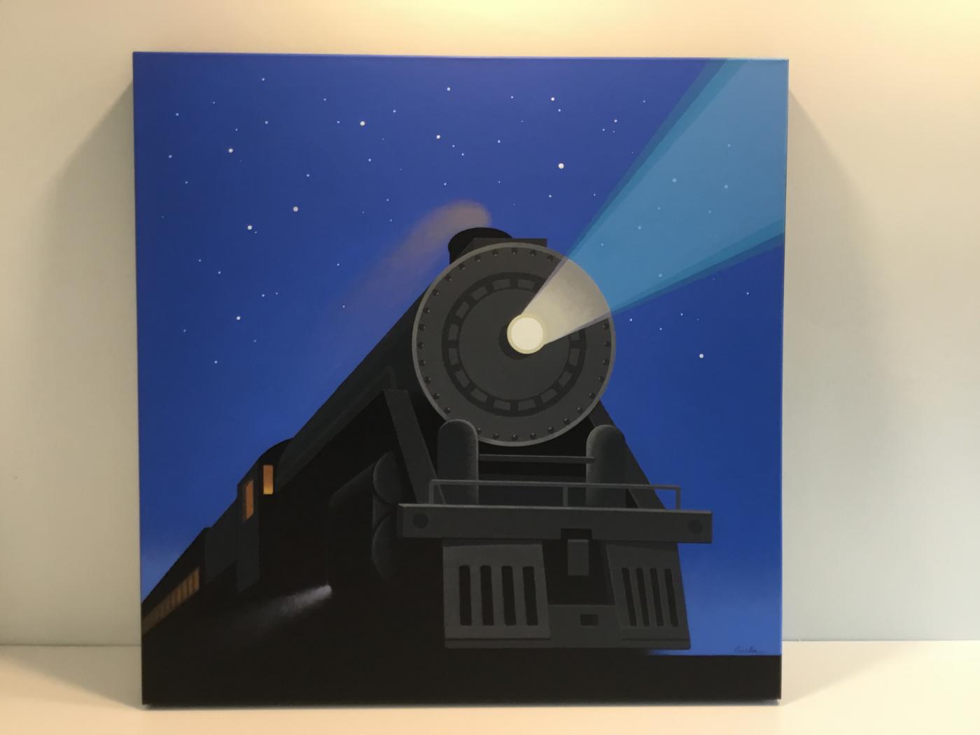 Lynn Curlee - NIGHT TRAIN - Original painting by Lynn Curlee