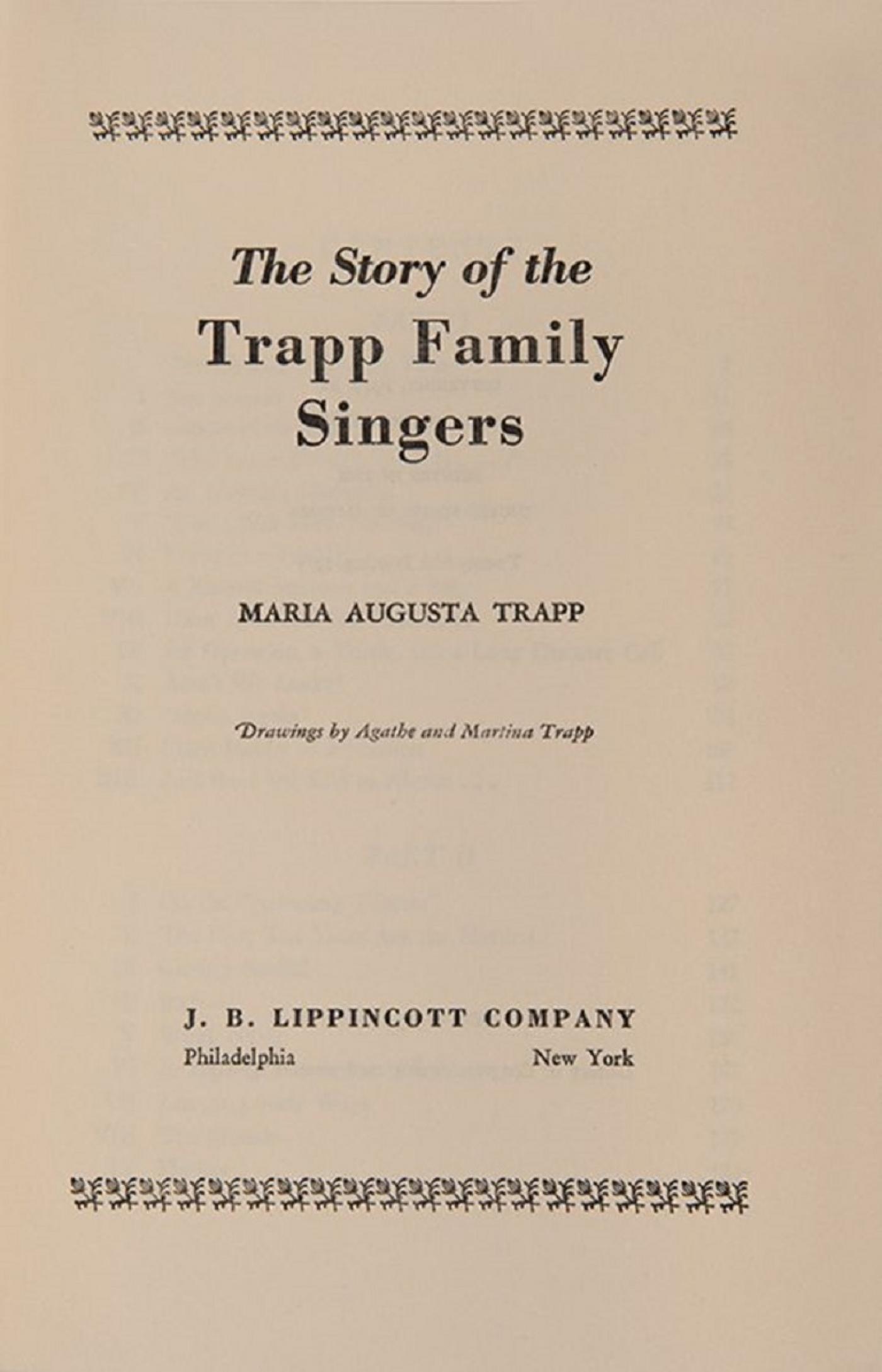MARIA AUGUSTA TRAPP - Trapp Family Singers by MARIA AUGUSTA TRAPP
