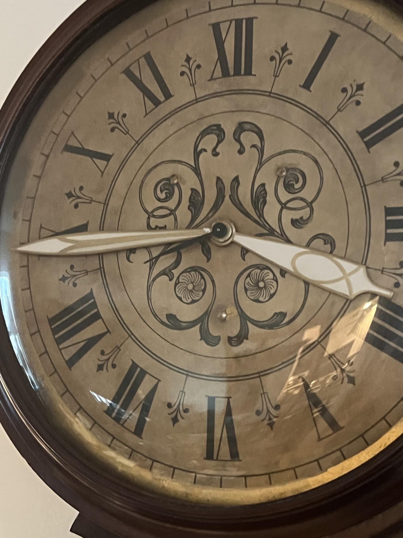 MID CENTURY DECORATIVE WOOD LONG ELECTRIC CLOCK WITH PLANTER BASE