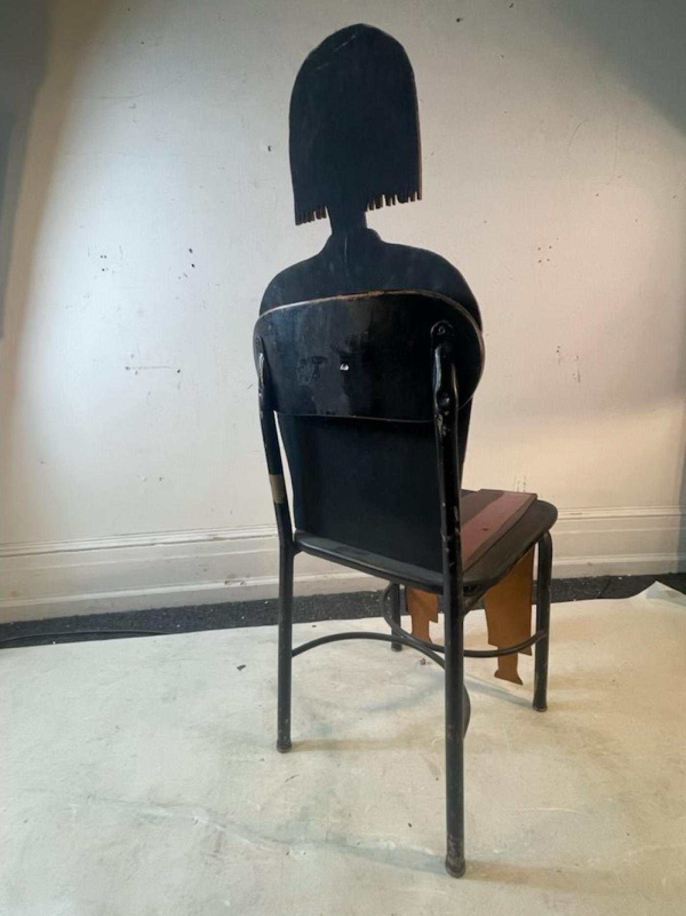 MODERN HAND PAINTED FOLK ART WOMAN CHAIR