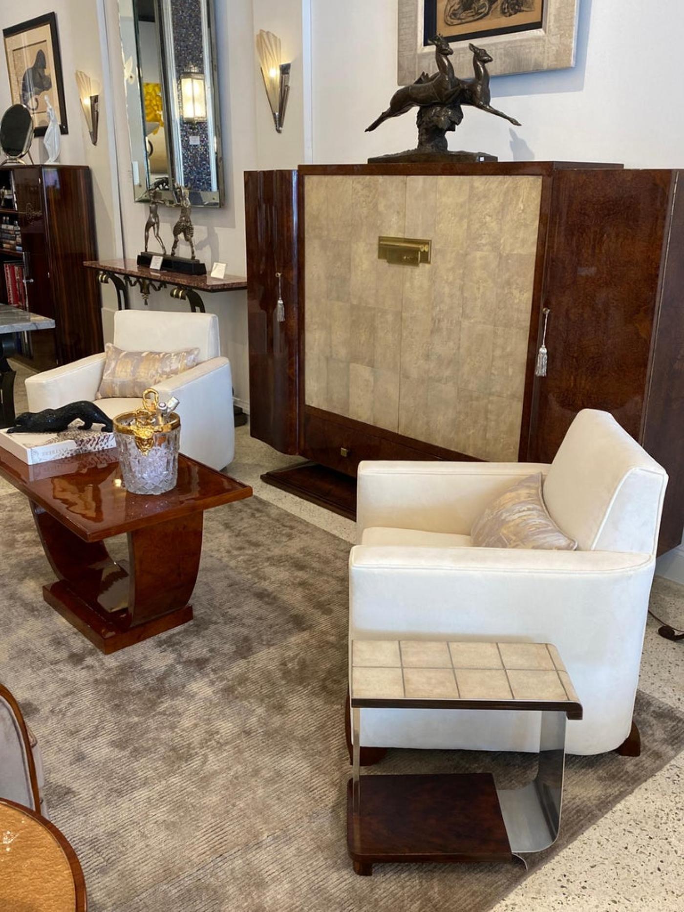 Maison Dominique - Art Deco Burl Wood Cabinet by Maison Dominique Paris