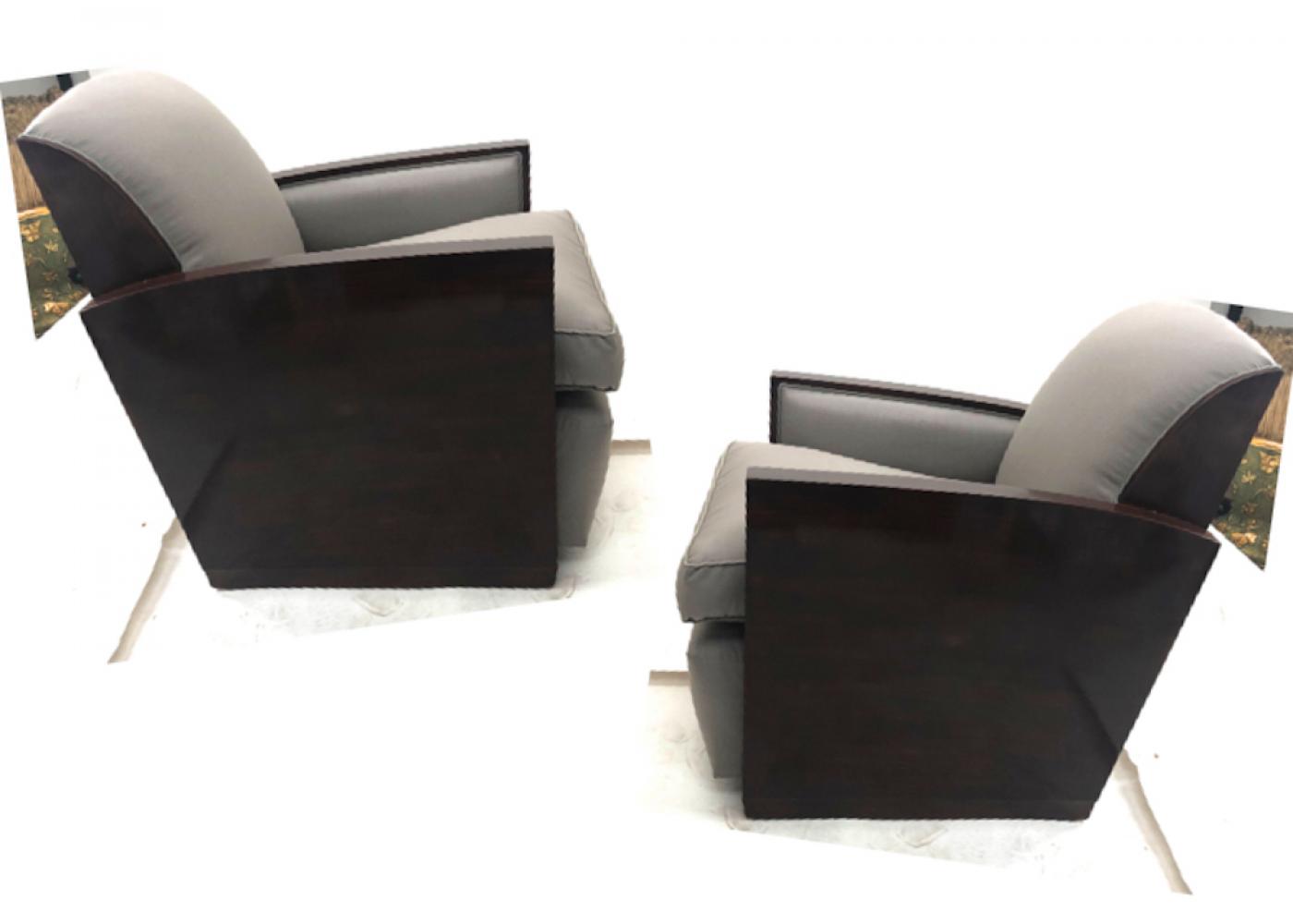 Maison Dominique - Maison Dominique pure refined rosewood art deco chairs