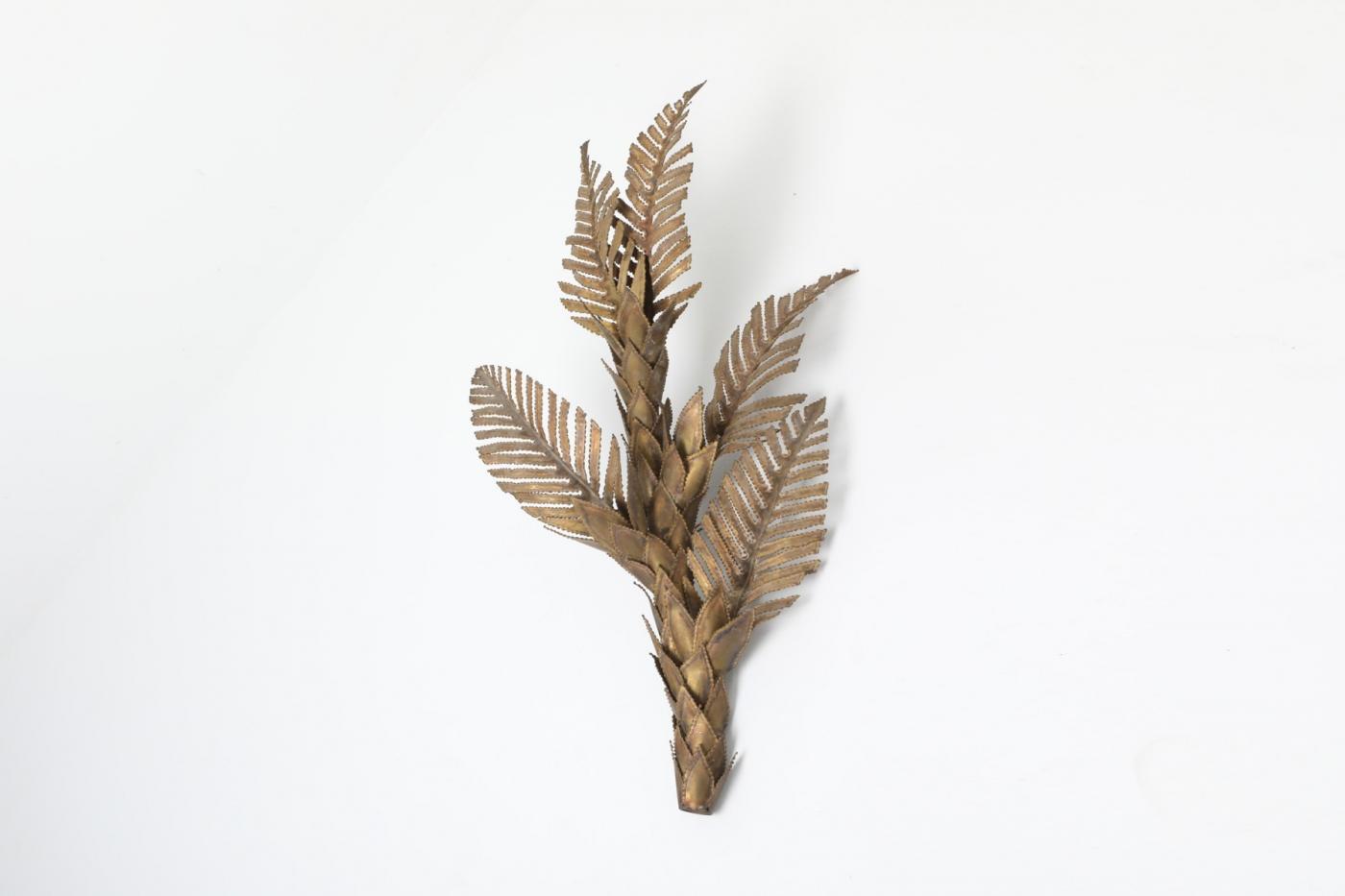 Maison Jansen - Brass Maison Jansen Palm Tree Wall Sconce - 1970s