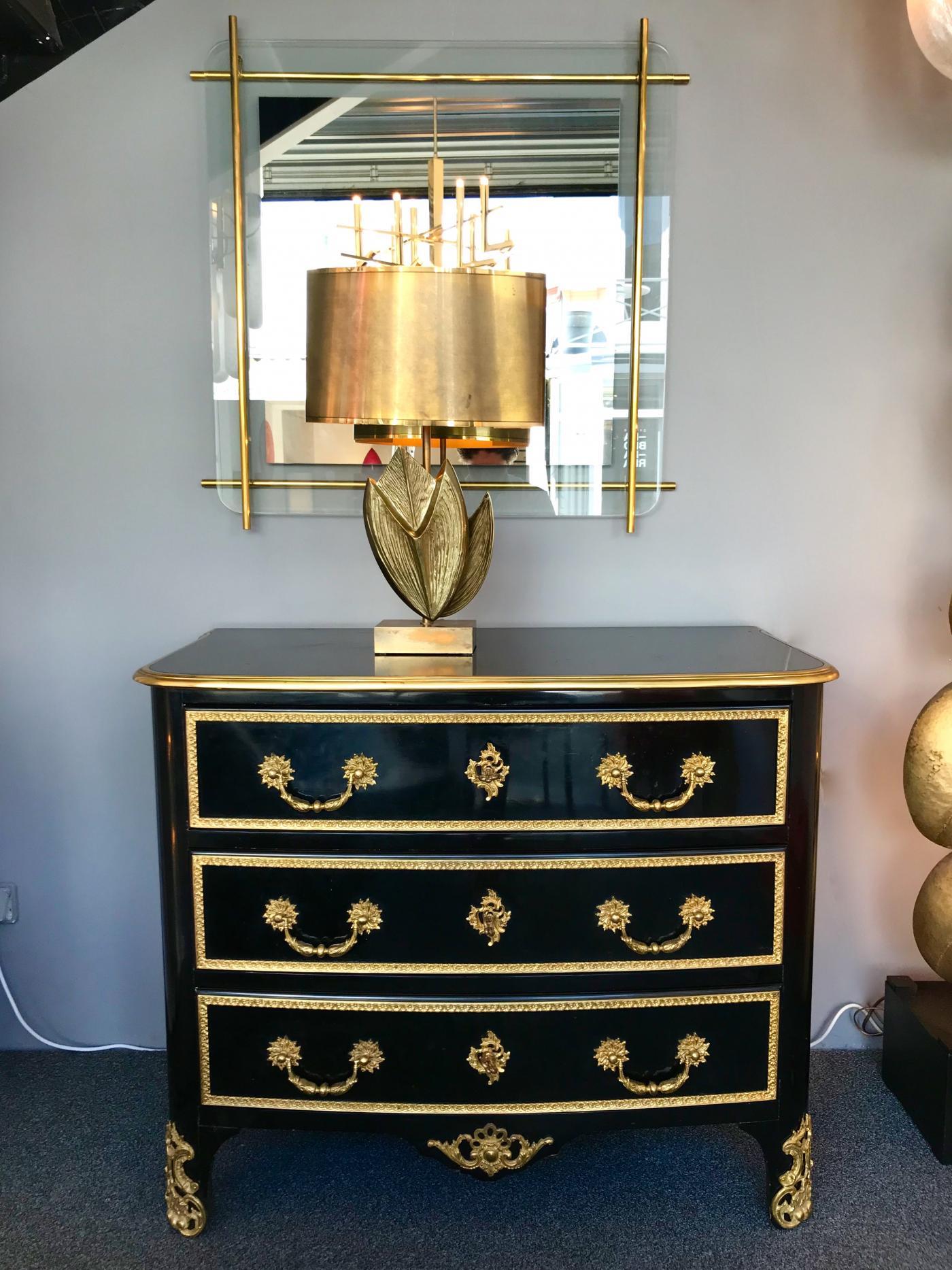 Maison Jansen - Chest of Drawers Lacquered and Bronze by Maison Jansen ...