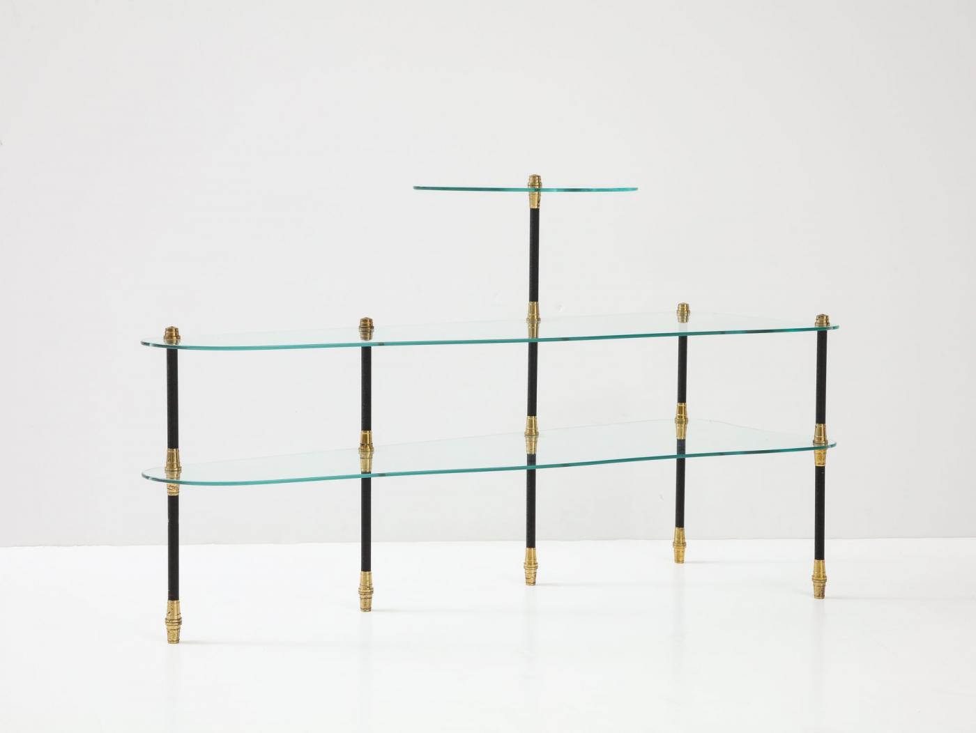 Maison Jansen - Maison Jansen French Modern 3-Shelf Glass Etagere