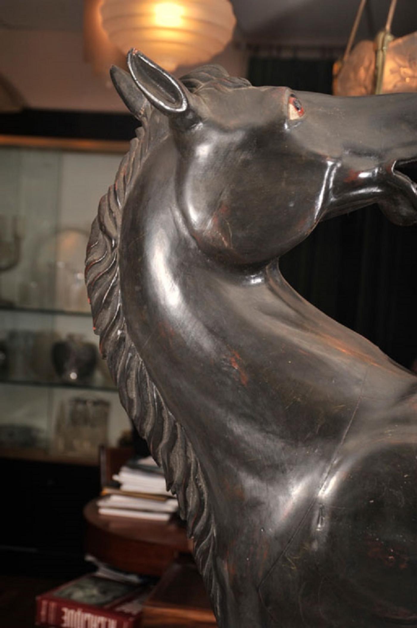 Maison Jansen - Maison Jansen Pair of Monumental, Electrified Horse Figures