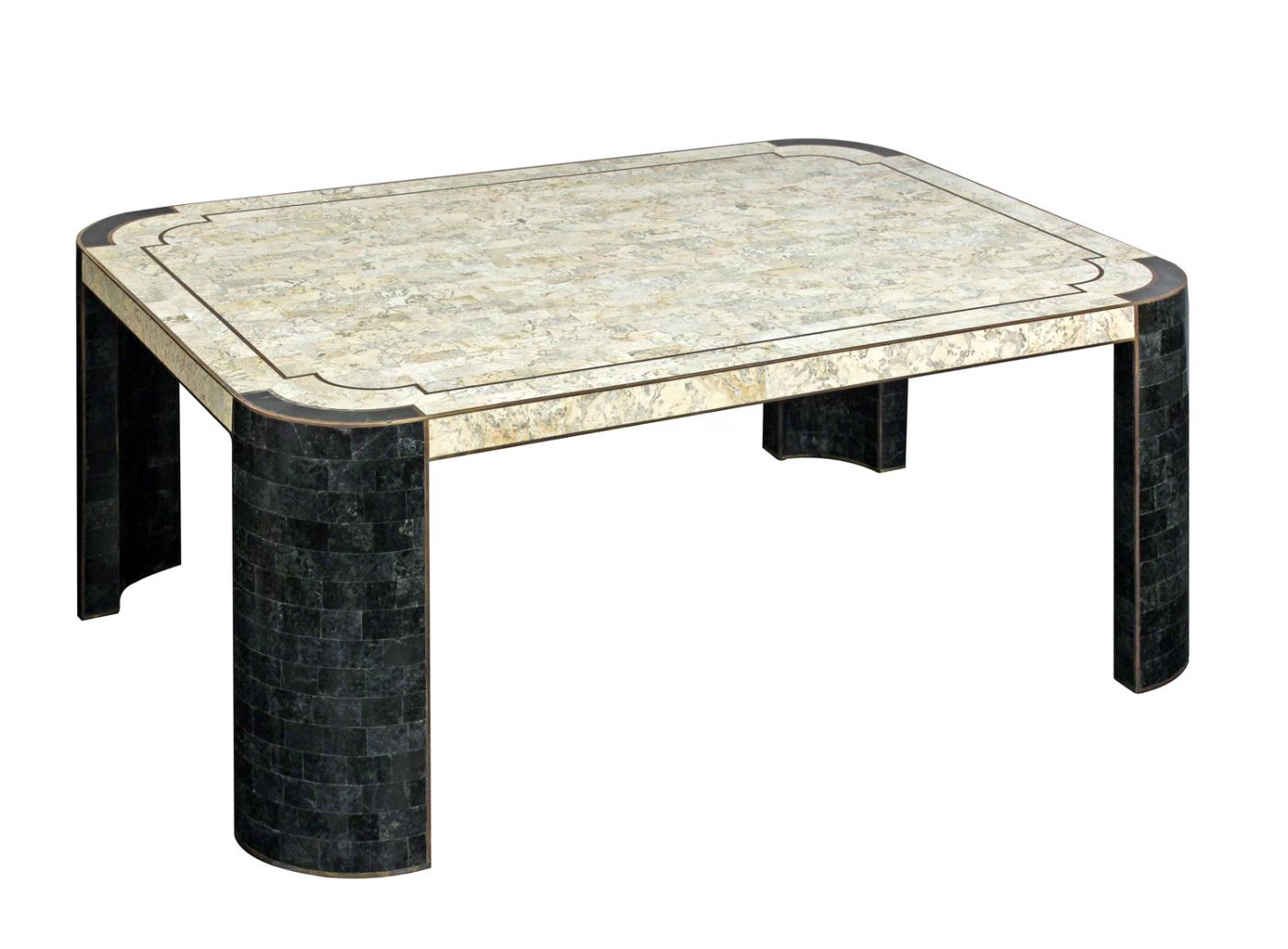 Maitland-Smith - Chic Coffee Table in Tesselated Stone by Maitland Smith
