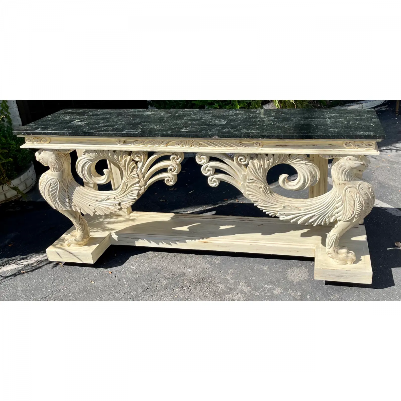 Maitland-Smith - Maitland Smith Winged Griffin Giltwood Marble Veneer ...