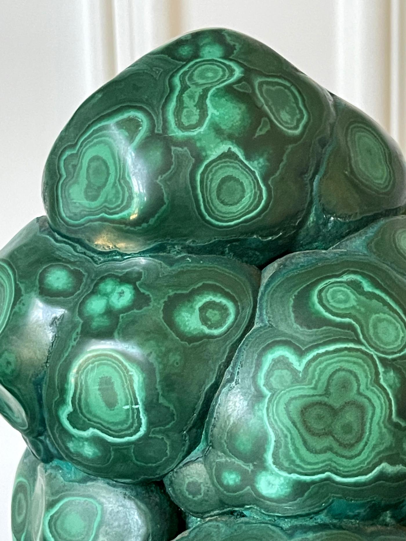 Malachite Rock on Display Stand as a Chinese Scholar Stone