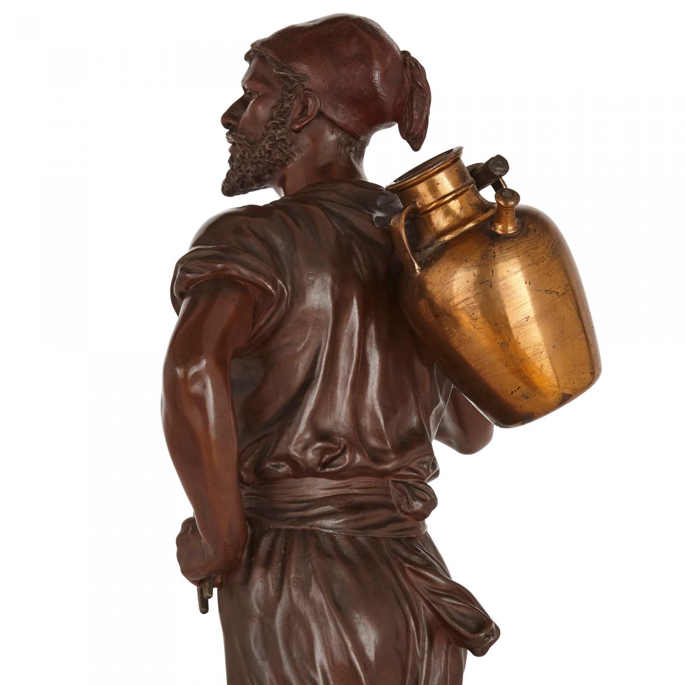 Marcel Debut - Orientalist bronze figure of a water carrier by Marcel Debut