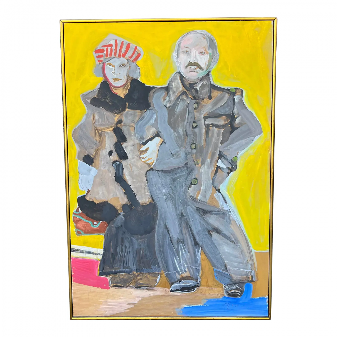Martin Paul Lubner - Modern “Standing Couple” Painting by Martin Lubner
