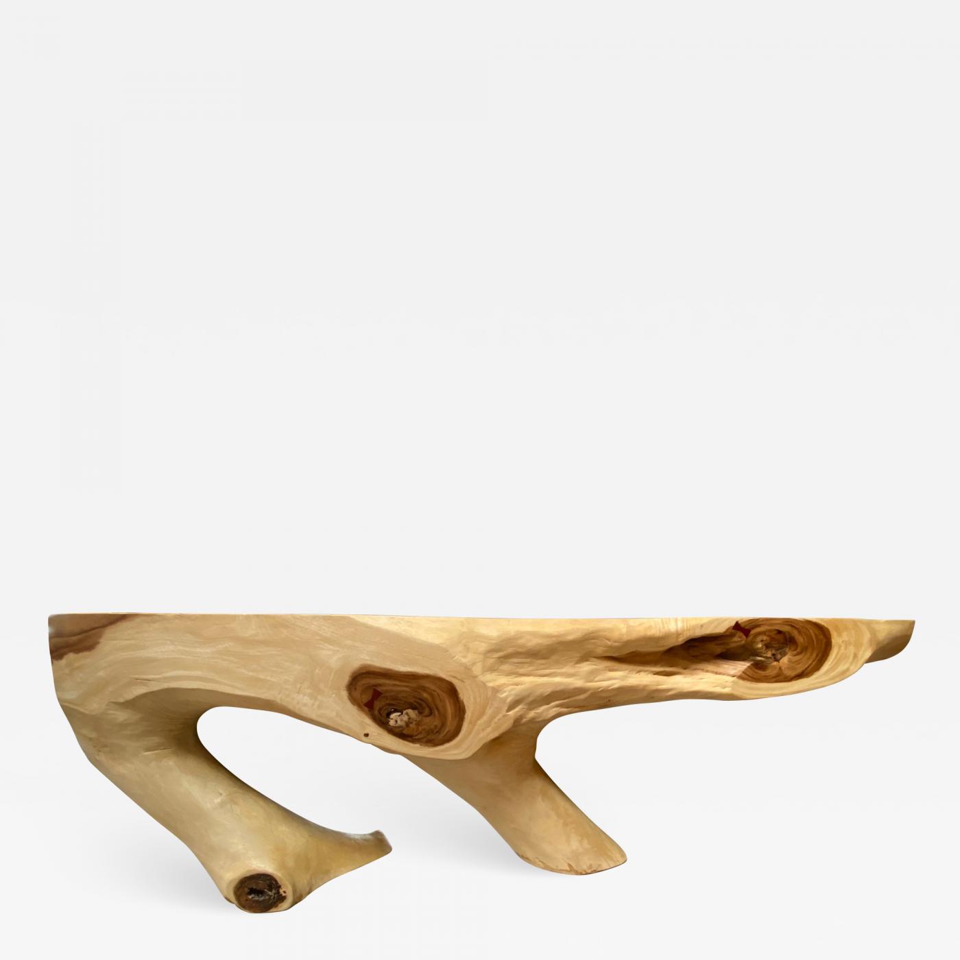 Martin Rice - Rare Martin Rice Wood Console made from a single piece of ...