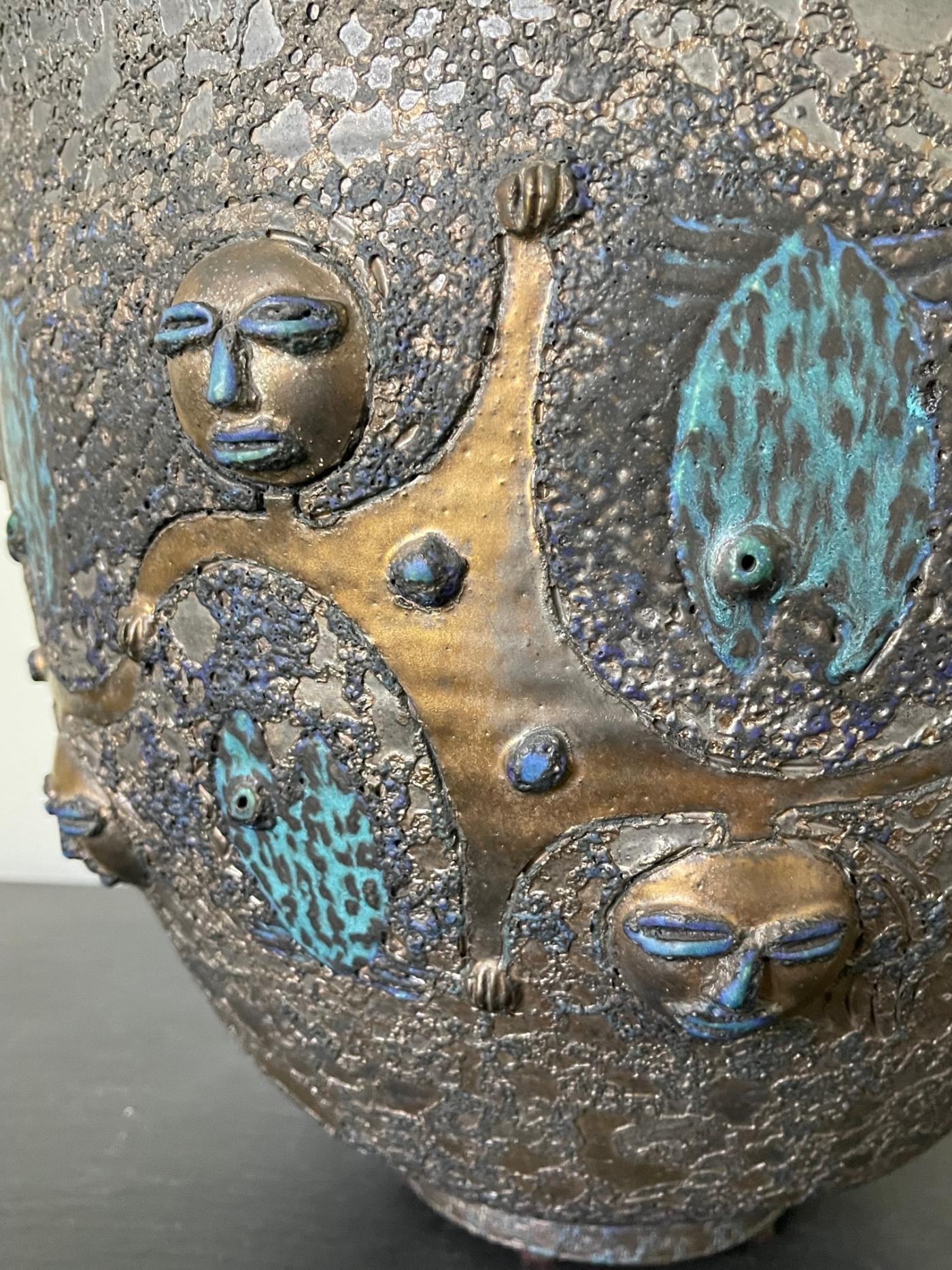 Mary Scheier - Large Glazed and Sculpted Ceramic Vessel by Mary and ...