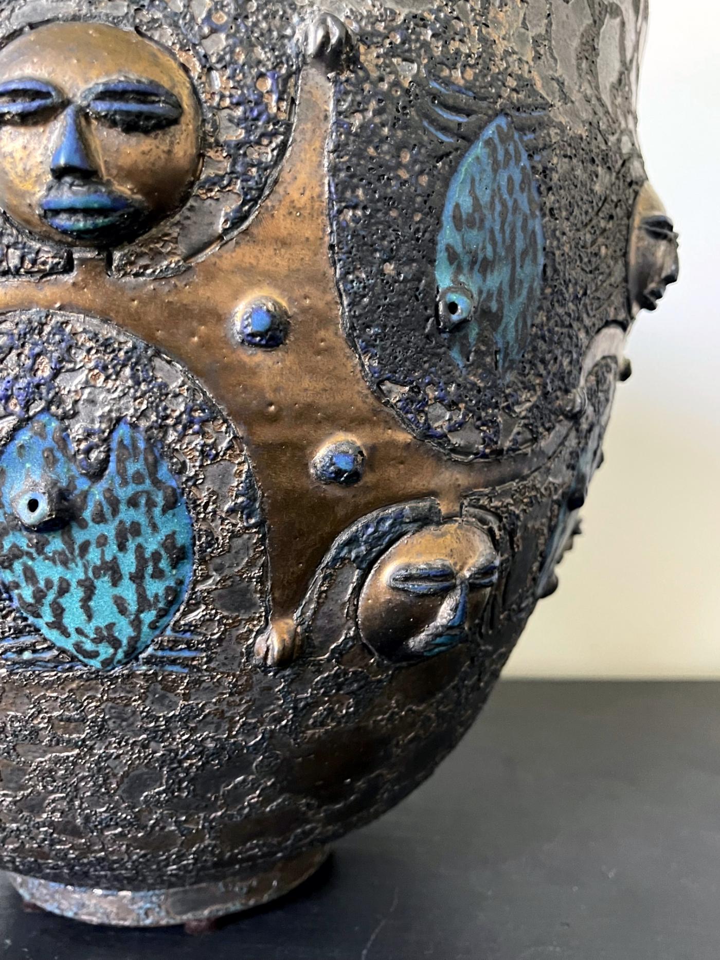 Mary Scheier - Large Glazed and Sculpted Ceramic Vessel by Mary and ...