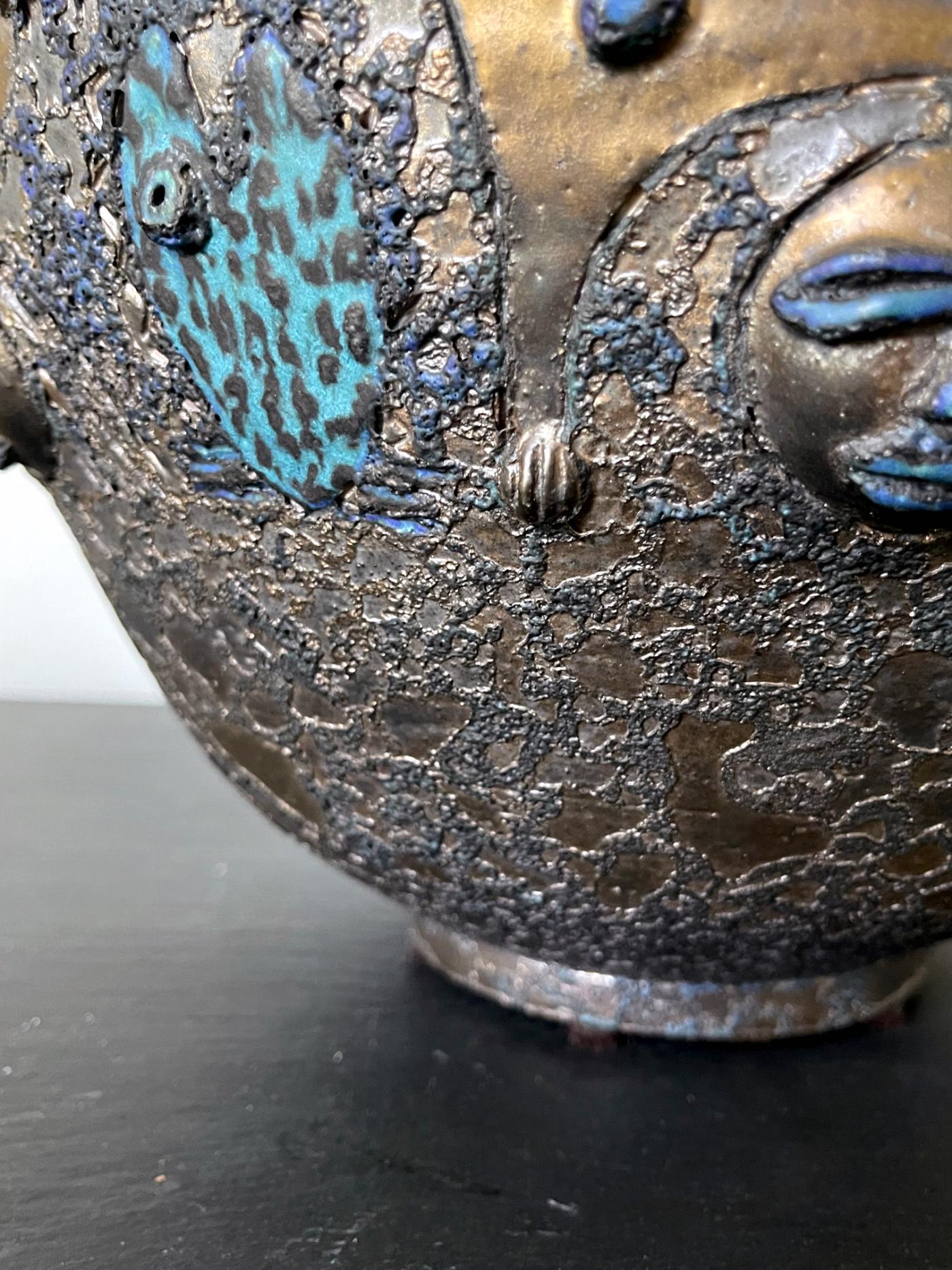 Mary Scheier - Large Glazed and Sculpted Ceramic Vessel by Mary and ...