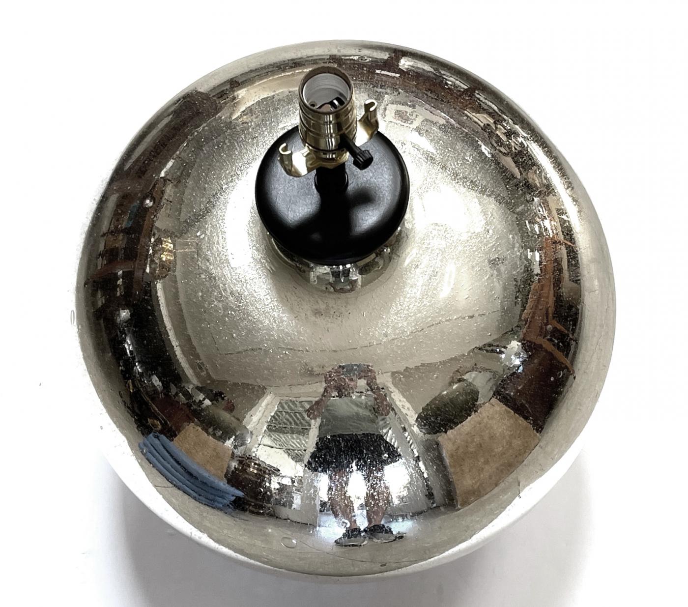 Massive mercury glass spheroid lamp