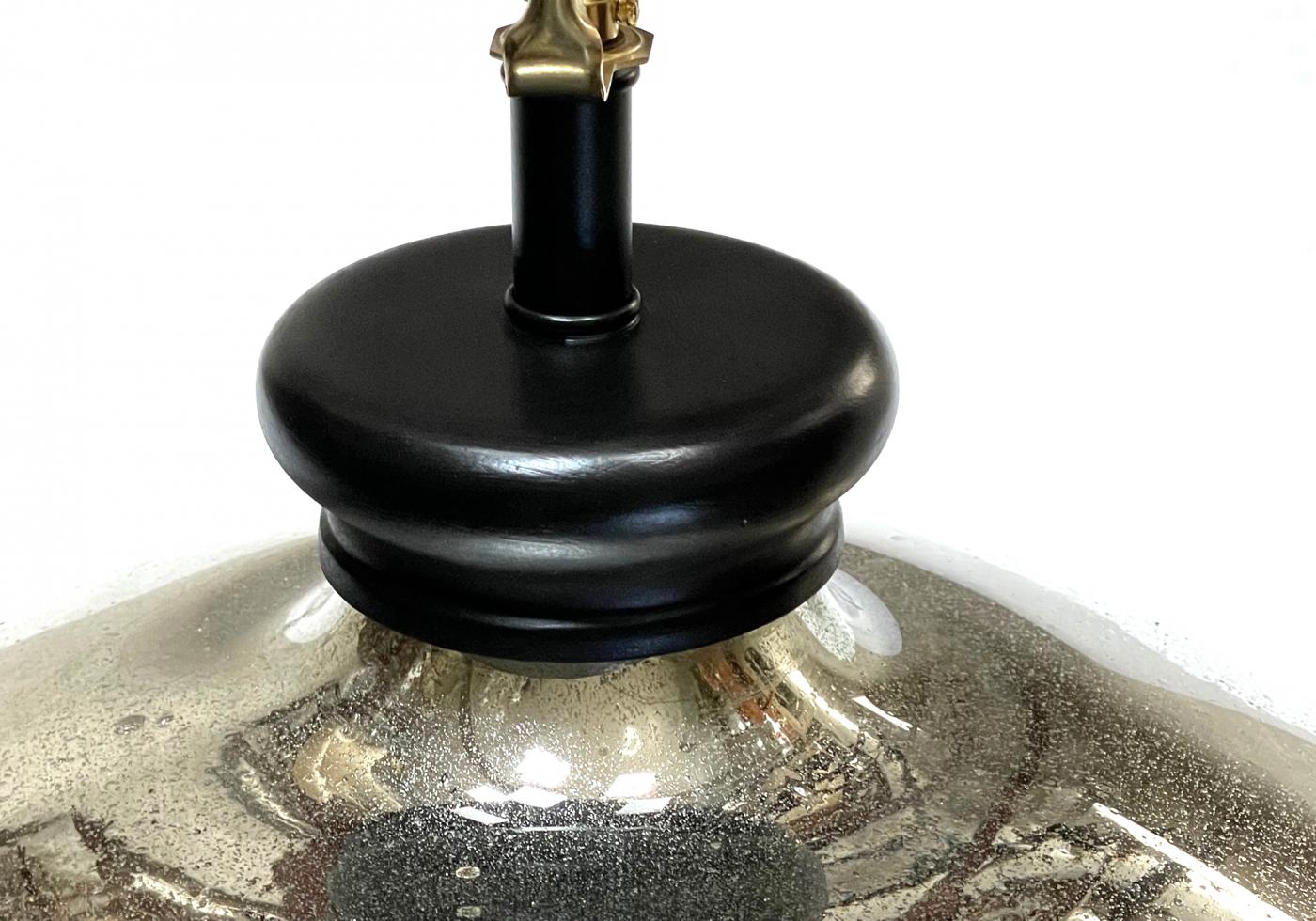 Massive mercury glass spheroid lamp