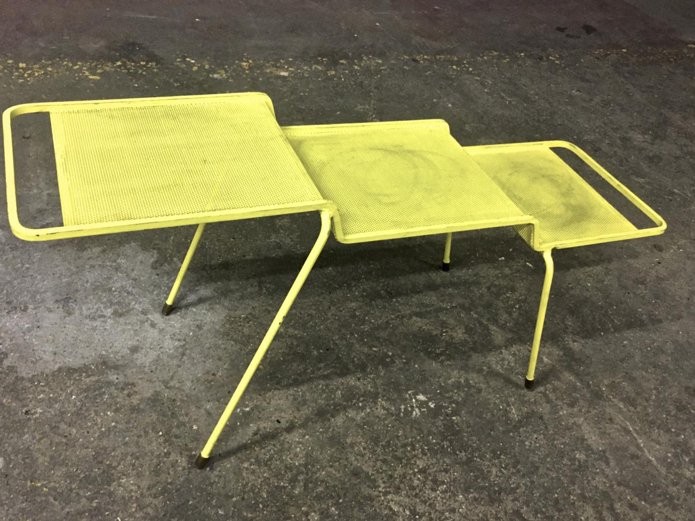 Mathieu Matégot - Mathieu Mategot Coffee Table in Yellow Painted Iron ...