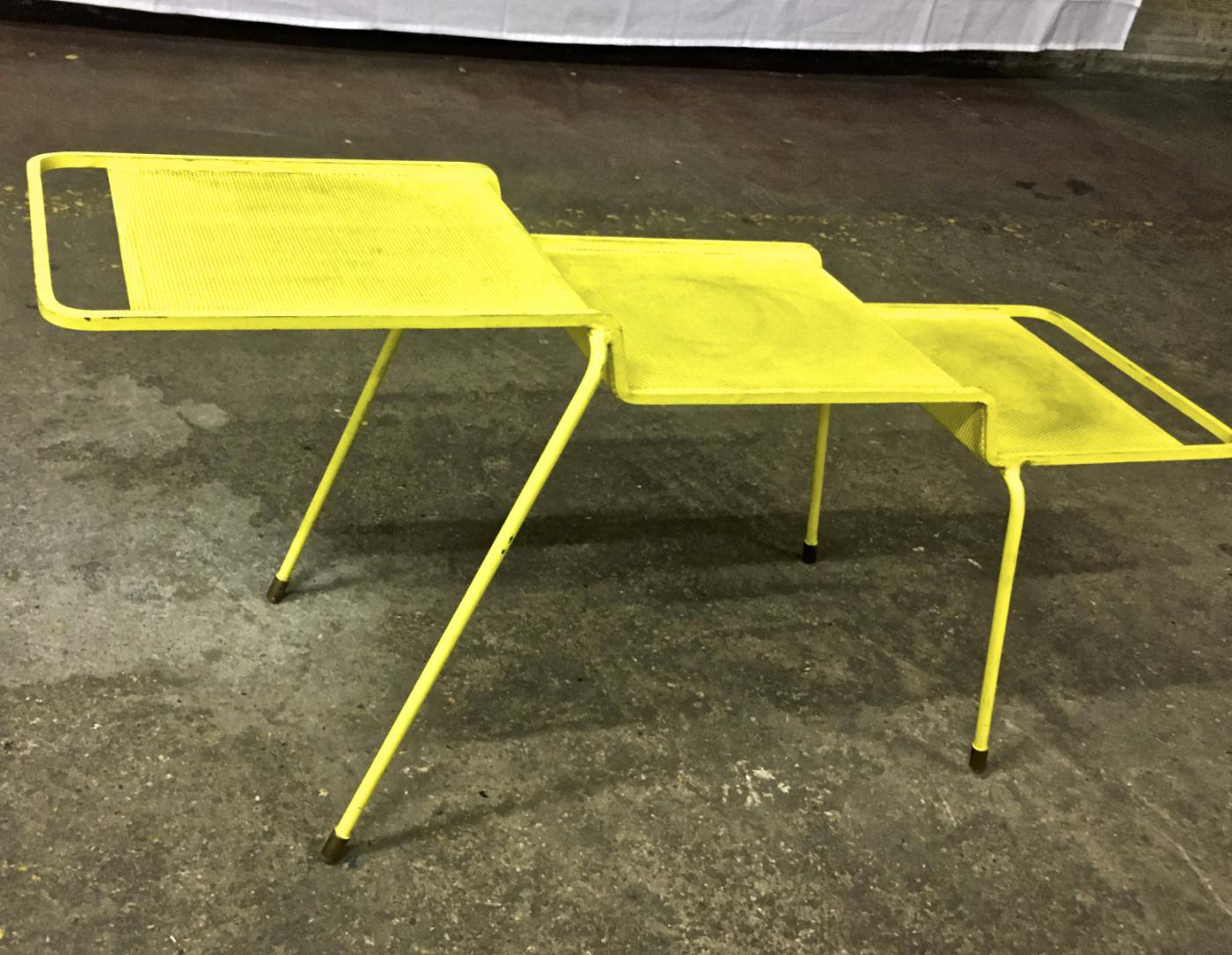 Mathieu Matégot - Mathieu Mategot Coffee Table in Yellow Painted Iron ...