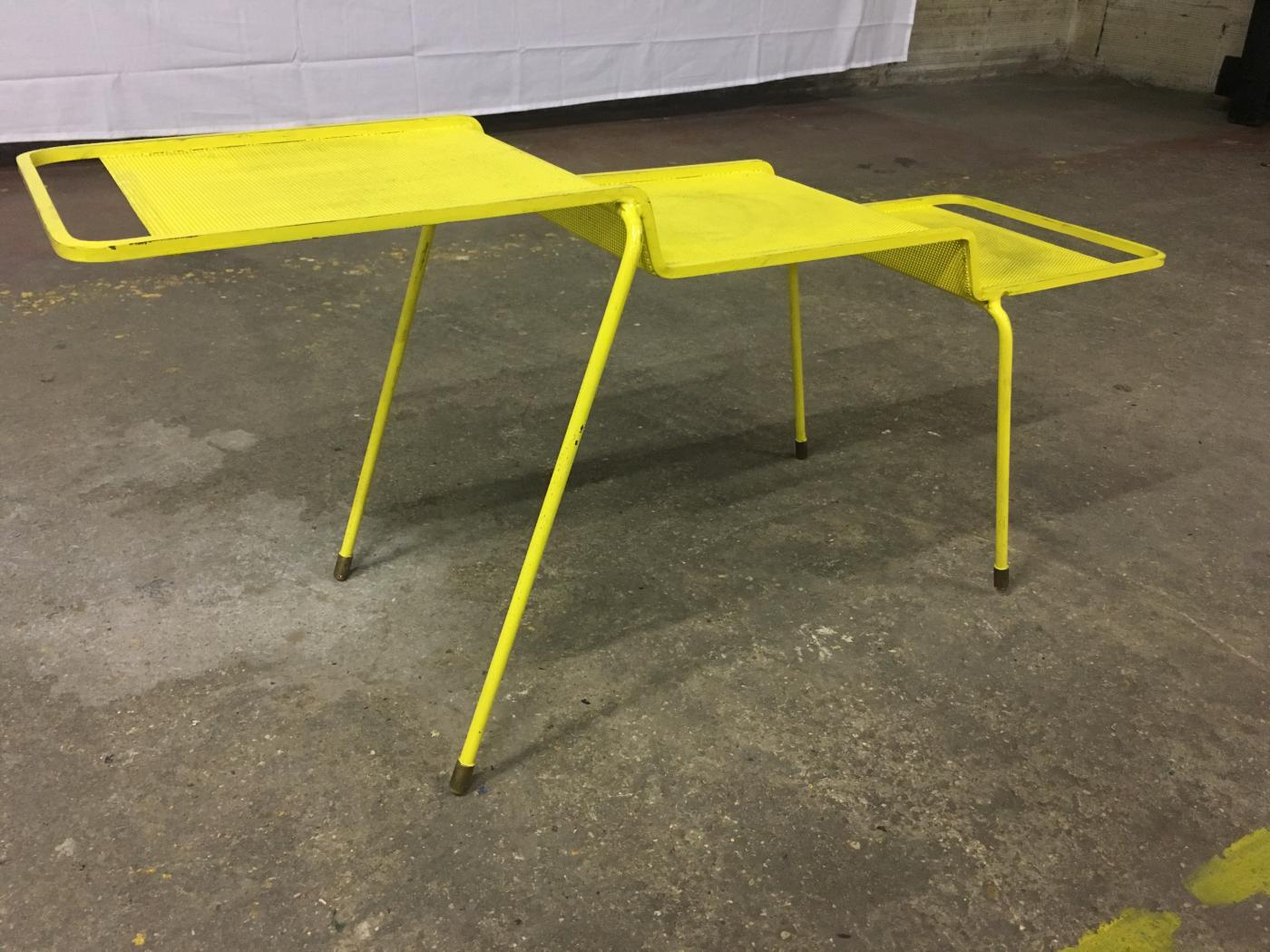 Mathieu Matégot - Mathieu Mategot Coffee Table in Yellow Painted Iron ...