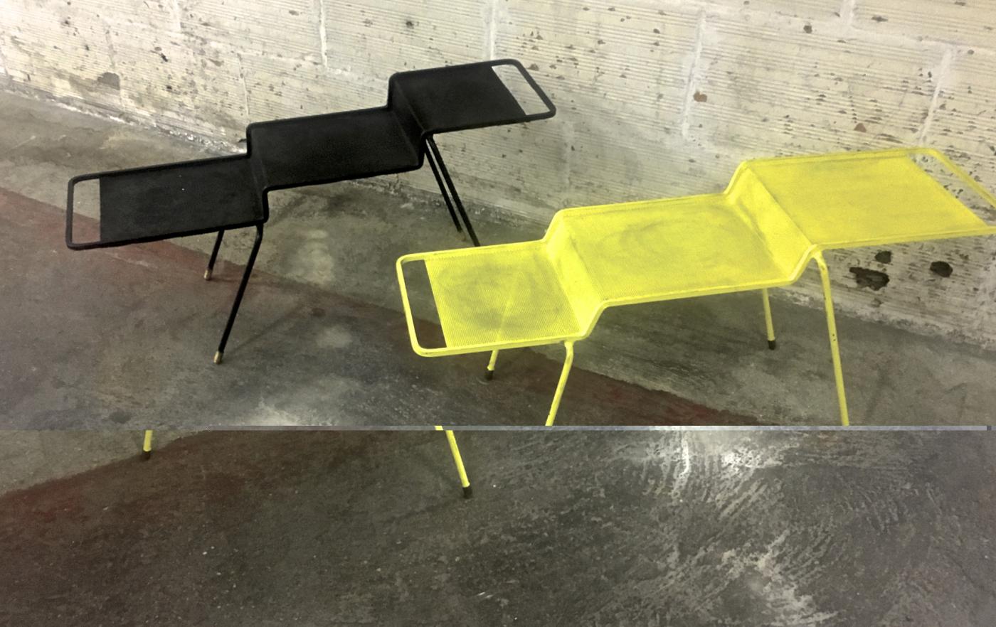 Mathieu Matégot - Mathieu Mategot Coffee Table in Yellow Painted Iron ...