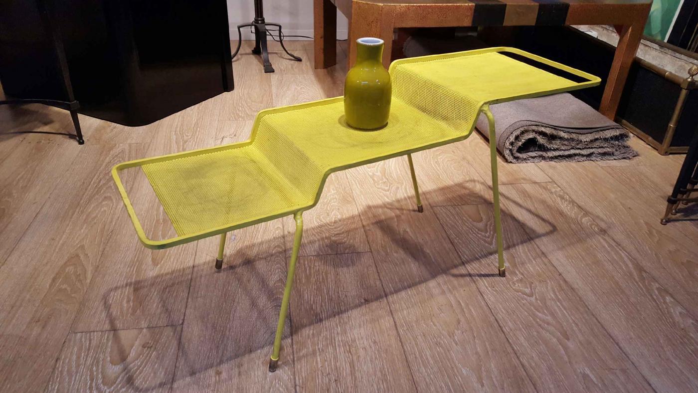 Mathieu Matégot - Mathieu Mategot Coffee Table in Yellow Painted Iron ...