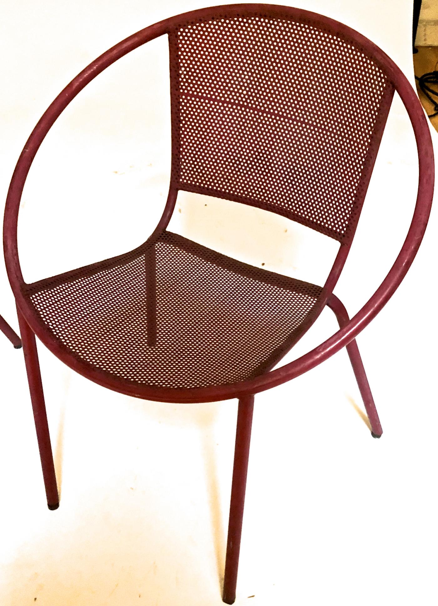 Mathieu Matégot - Mathieu Mategot style charming pair of outdoor chairs ...