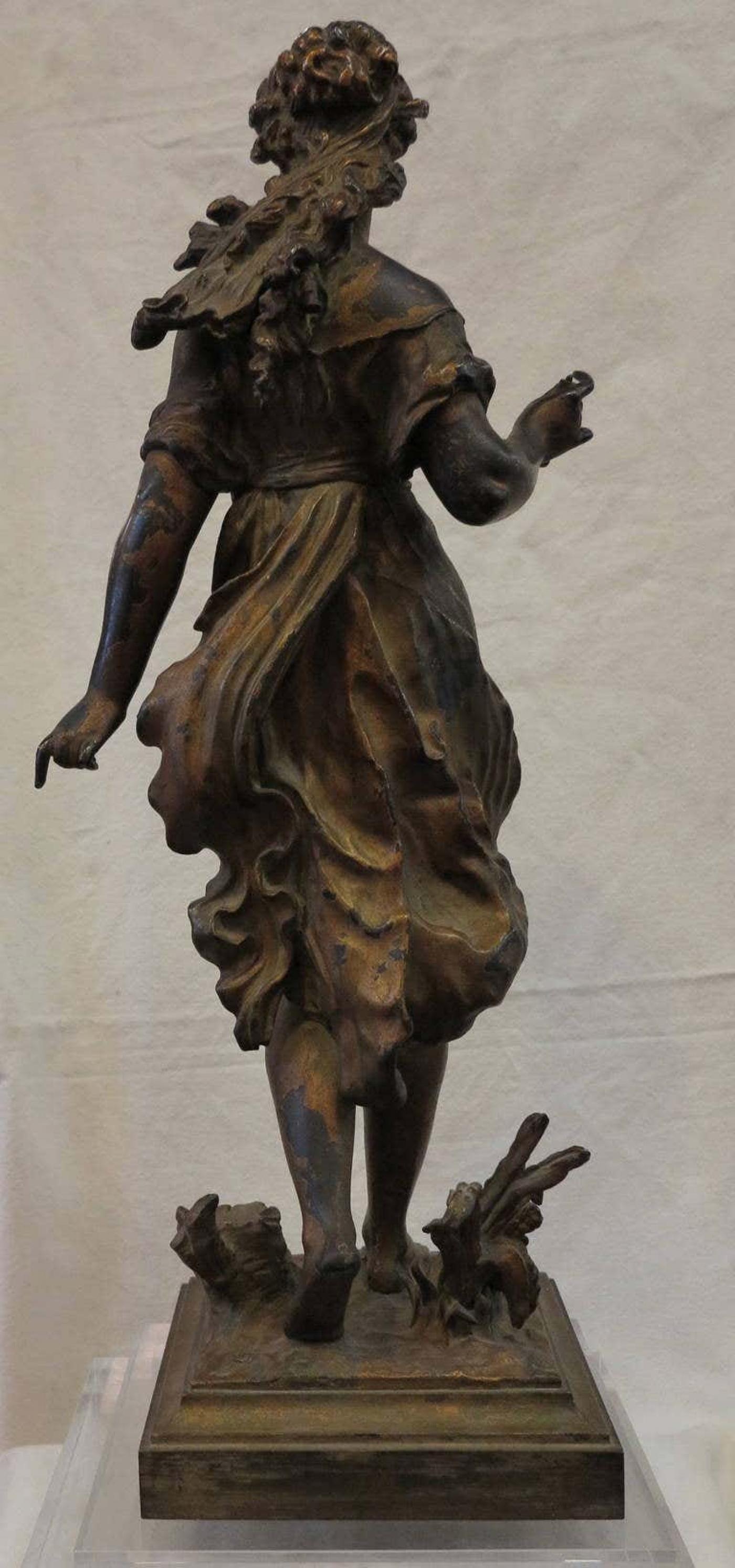 Mathurin Moreau - 1880' Bronze Statue of Woman Signed Moreau