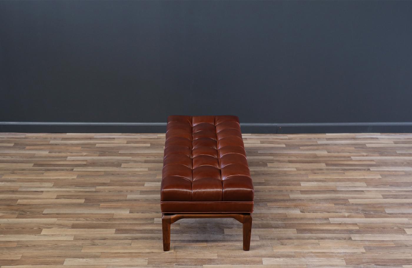 Maurice Bailey - Maurice Bailey Cognac Tufted Leather Bench for ...
