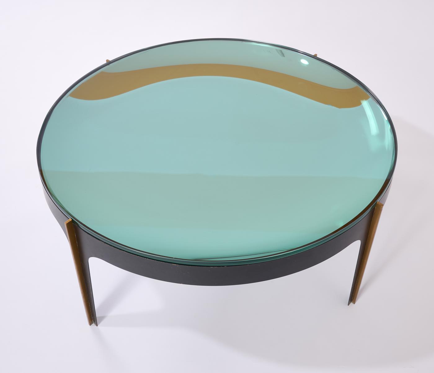 Max Ingrand - Max Ingrand Coffee Table , Mirrored Optical Effect