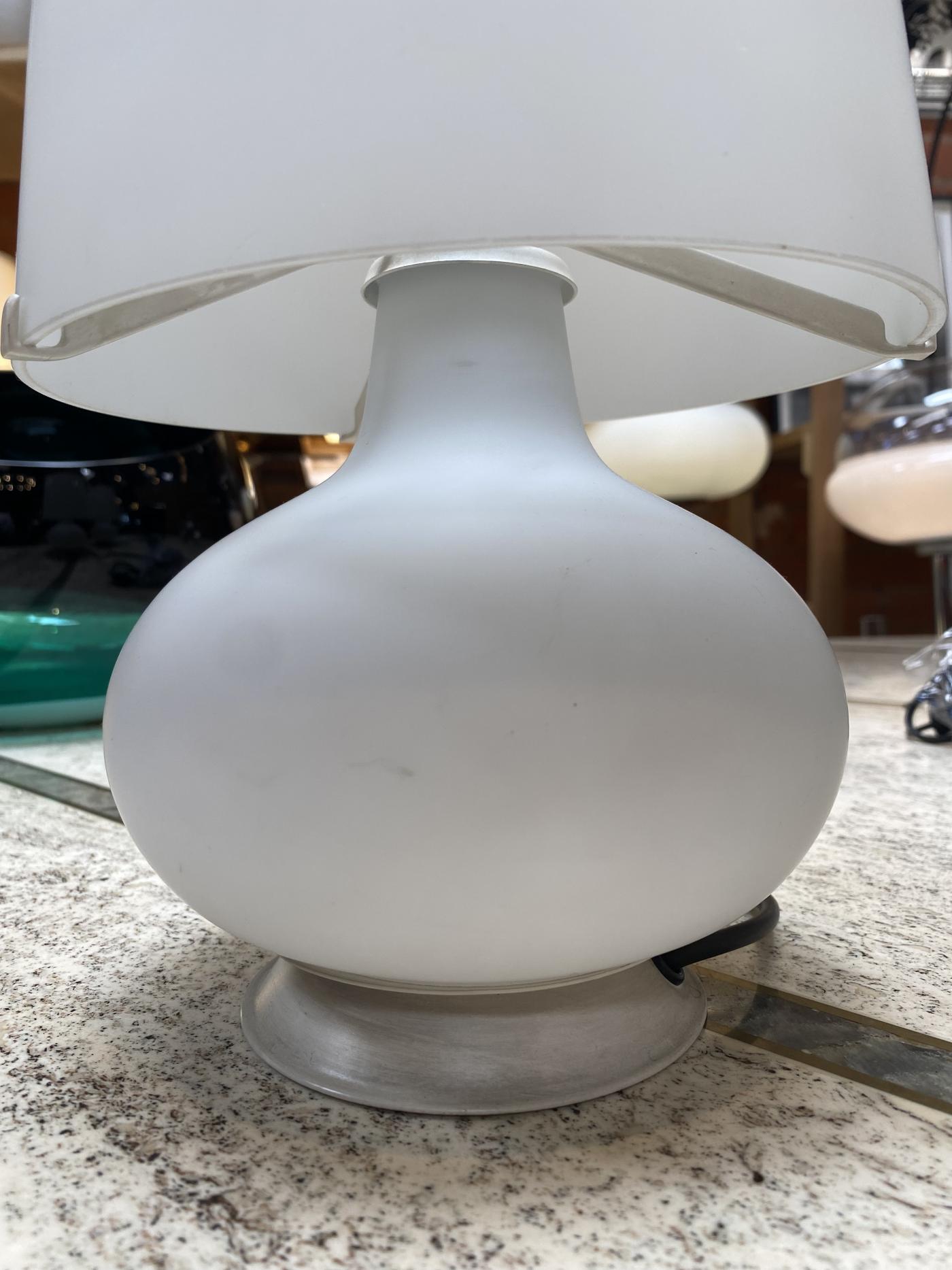 Max Ingrand - Pair of 2 Max Ingrand Glass Table Lamp for Fontana Arte ...