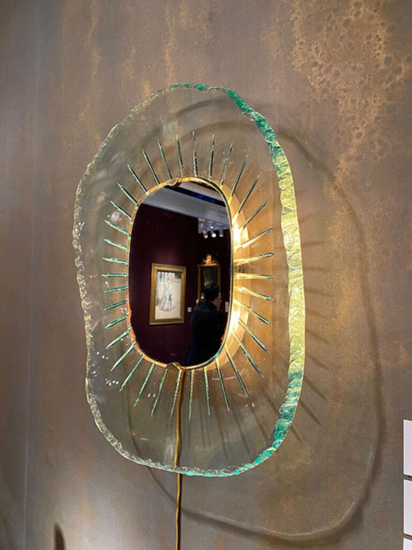 Max Ingrand - RARE CUT AND TORN GLASS MIRROR BY MAX INGRAND FOR FONTANA ...