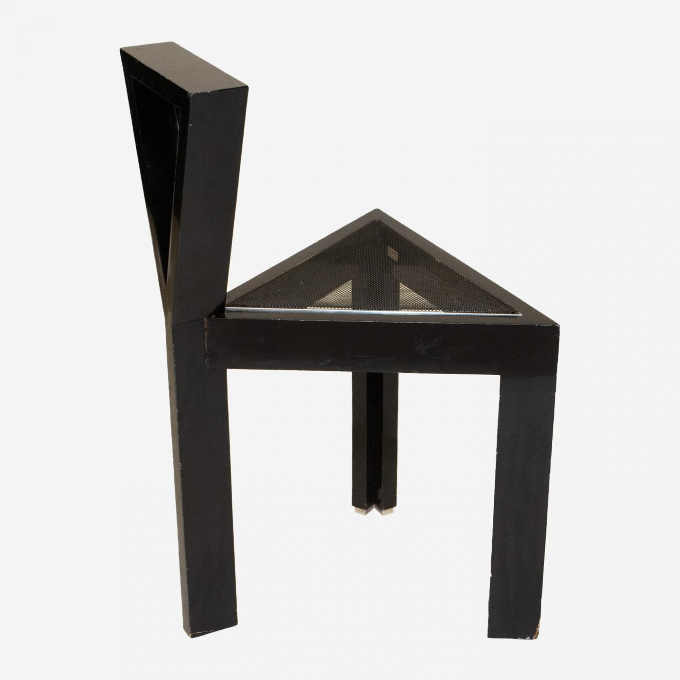 Memphis Style Modernist Triangular Chair by Carl Tese