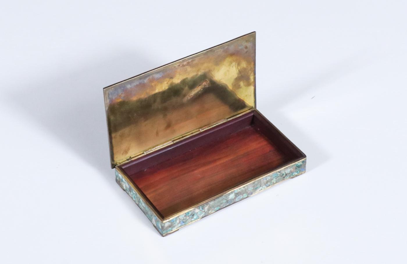 Mexican Modernist Mix Metals Tray Box by Los Castillos