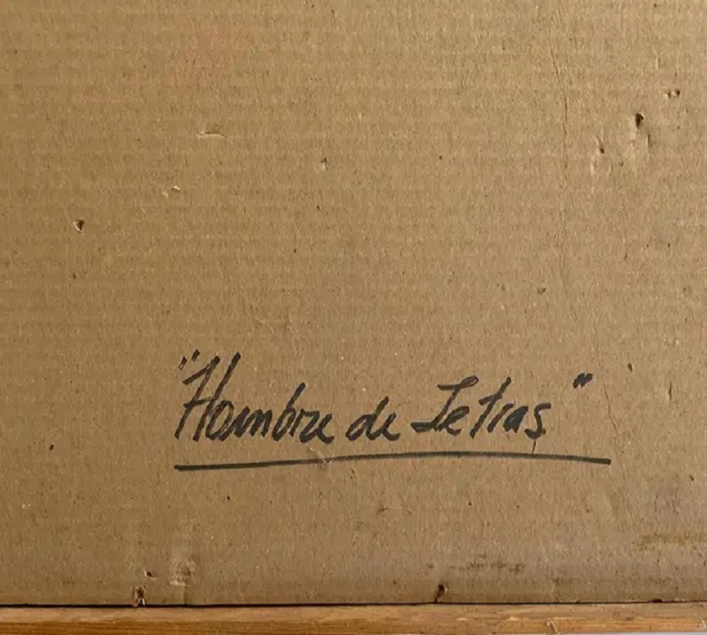 Mexican Newsprint Collage Artist Signed and Dated 1996 Titled "Hombre ...