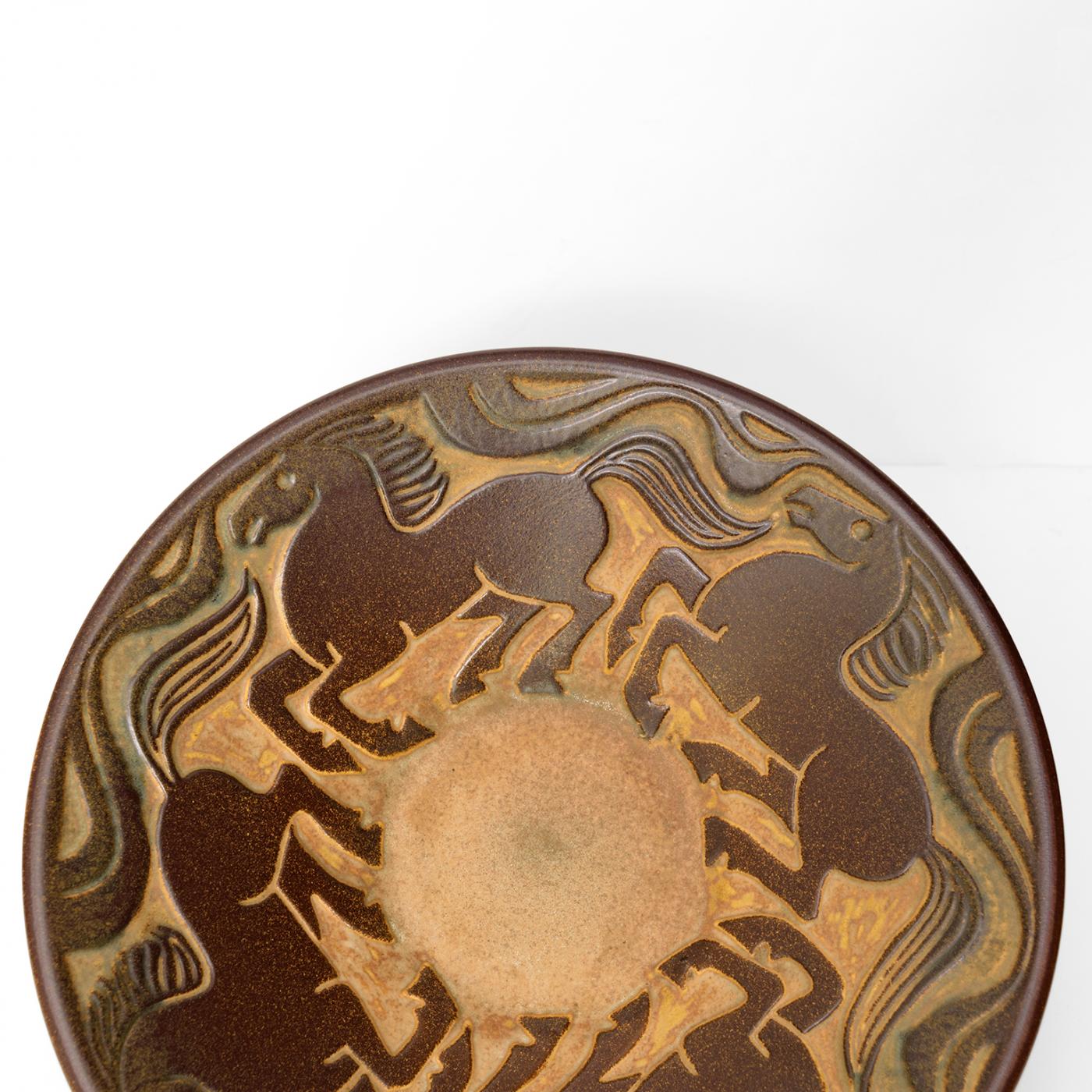 Michael Andersen & Son - MICHAEL ANDERSEN STONEWARE BOWL WITH 4 HORSES ...