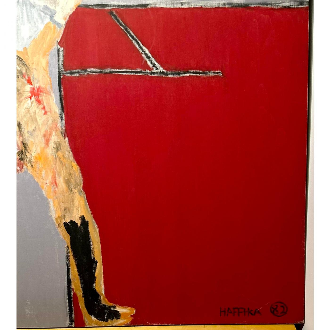 Michael Hafftka - Original Michael Hafftka Expressionist Oil Painting of a Male Nude