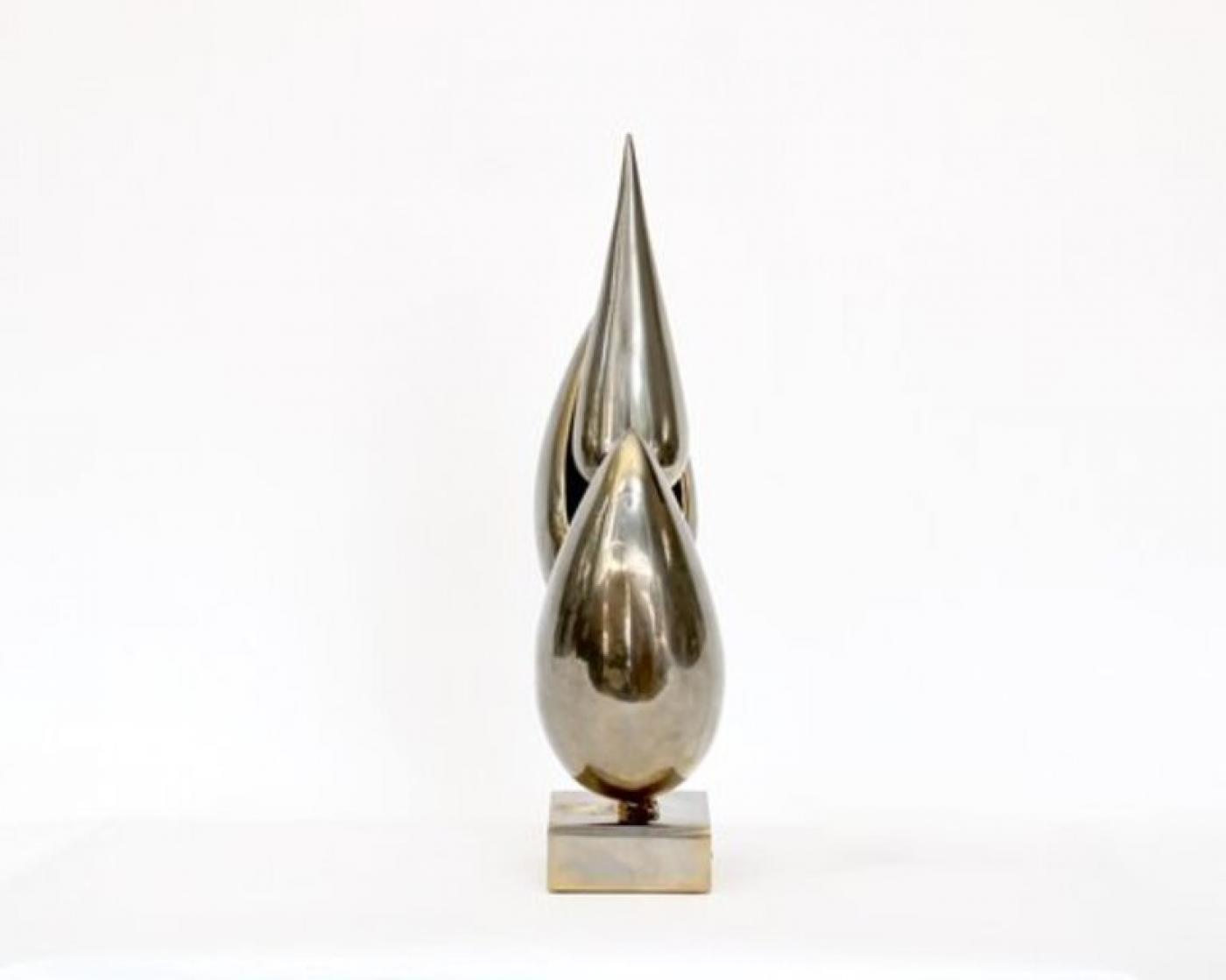 Michel Armand - MICHEL ARMAND FRENCH NICKLED BRONZE RARE TABLE LAMP