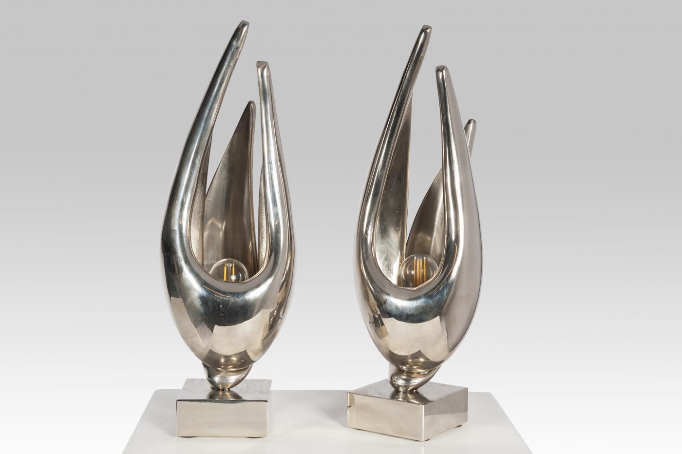 Michel Armand - pair of table lamps by Michel Armand model "Flamme"