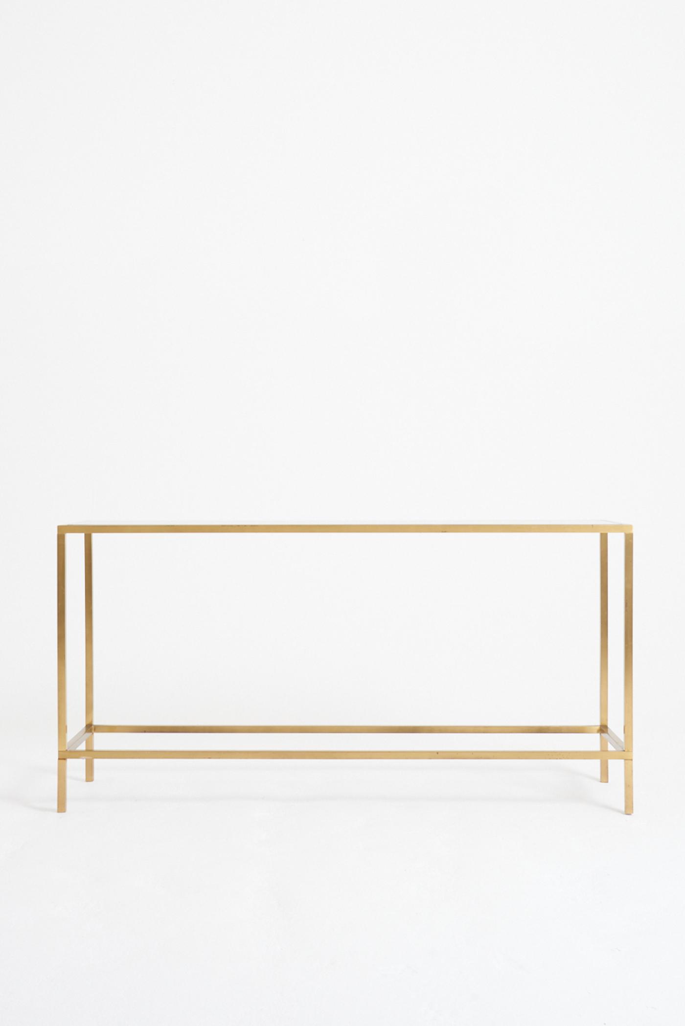 Mid-Century Brass Console Table