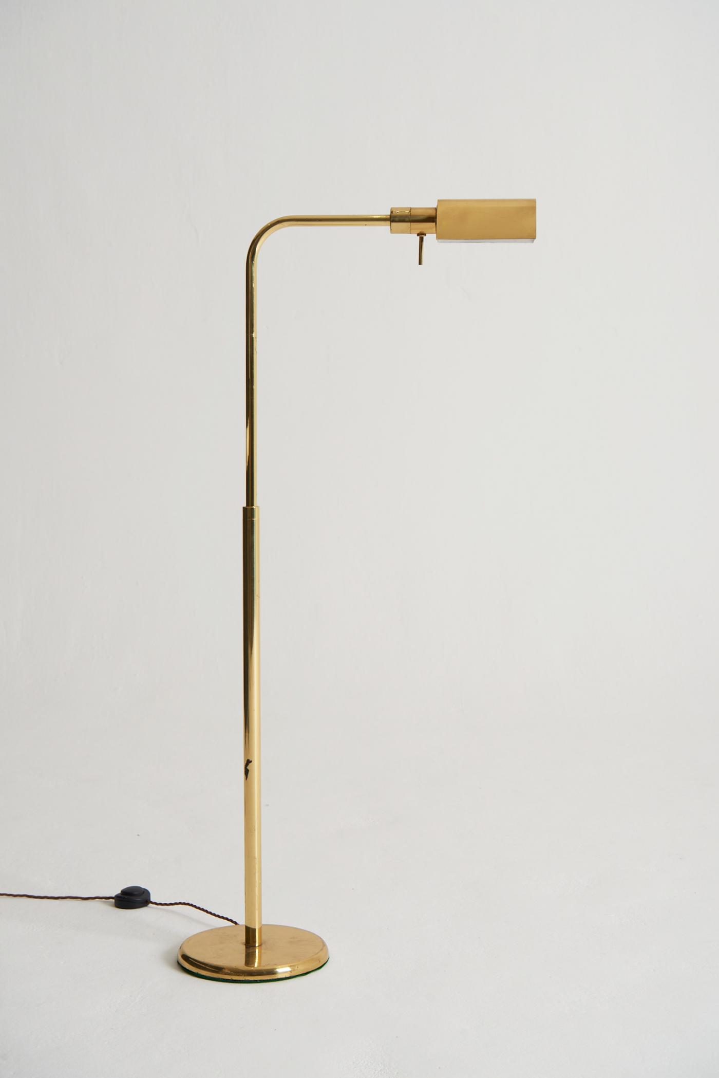 Mid-Century Brass Reading Floor Lamp